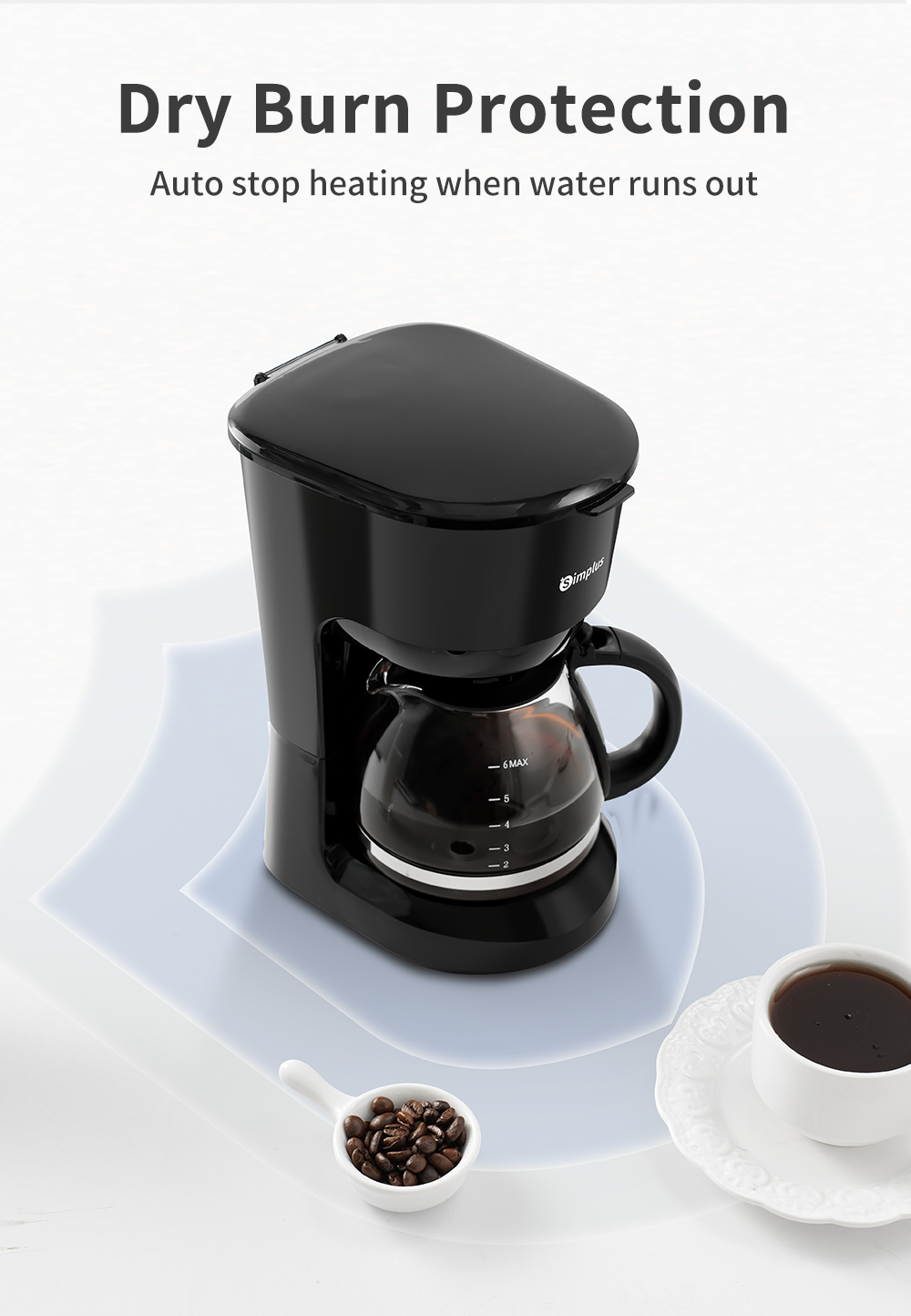 Simplus Drip Coffee Maker Coffee Machine 750ml Large Capacity Brew ...