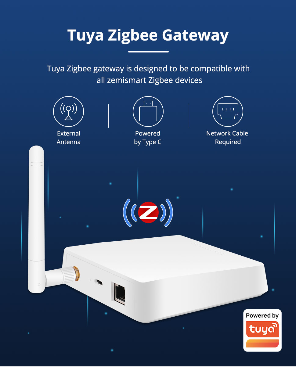 Zemismart Matter Zigbee/Homekit Zigbee/Tuya Zigbee Hub with Antenna ...