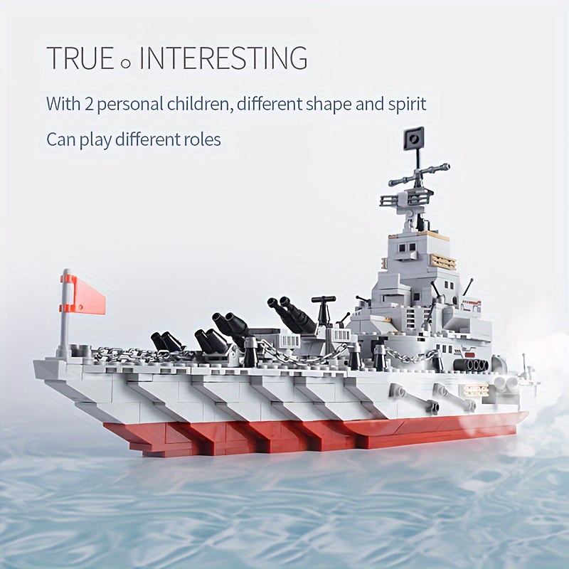 Navy War Chariot Ship Army Boat Plane Model Warships Building Blocks ...