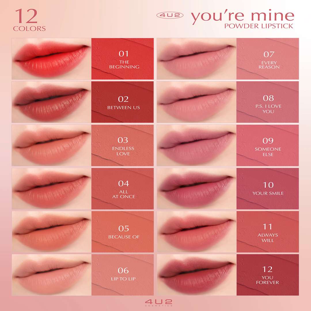[Official] 4U2 You're Mine Powder Lipstick 3.5g (Long-Lasting Velvet ...