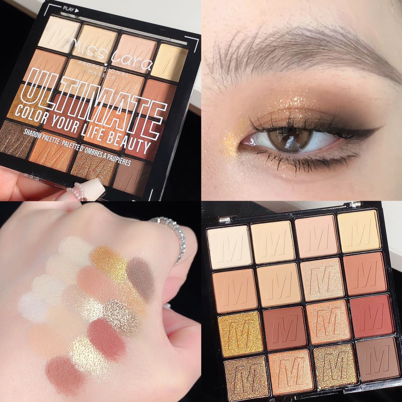 16 Color Eyeshadow Palette Pearlescent Matte Waterproof Not Easy to ...