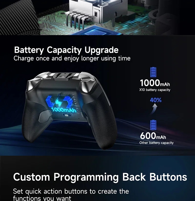 EasySMX X10 Hall Effect Controller (No Drift, No Deadzone),Wireless ...