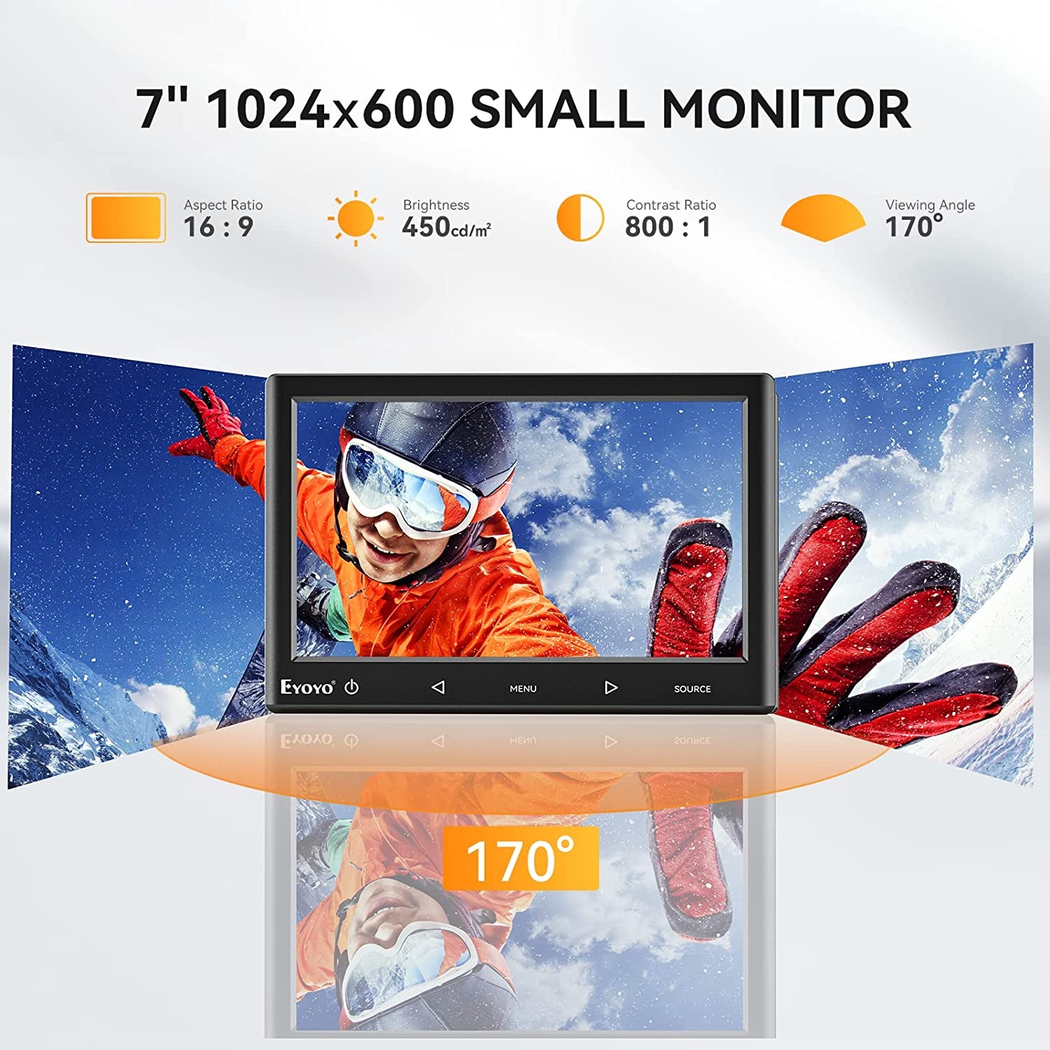 Eyoyo 7 inch Portable Monitor Display Screen Small IPS HDMI Monitor ...