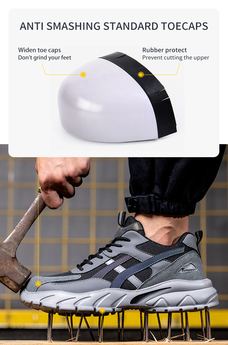 【READY STOCK】Safety Shoes Plastic toe cap Men Anti-smash Anti-puncture ...