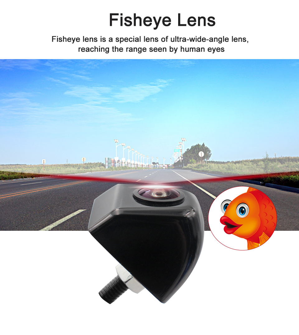 CCD HD 180 Degree Fisheye Lens Car Camera Rear / Front View Wide Angle ...