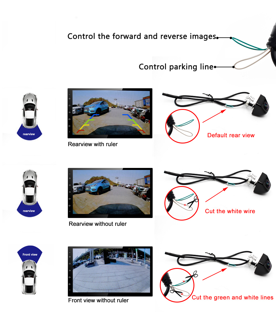 CCD HD 180 Degree Fisheye Lens Car Camera Rear / Front View Wide Angle ...