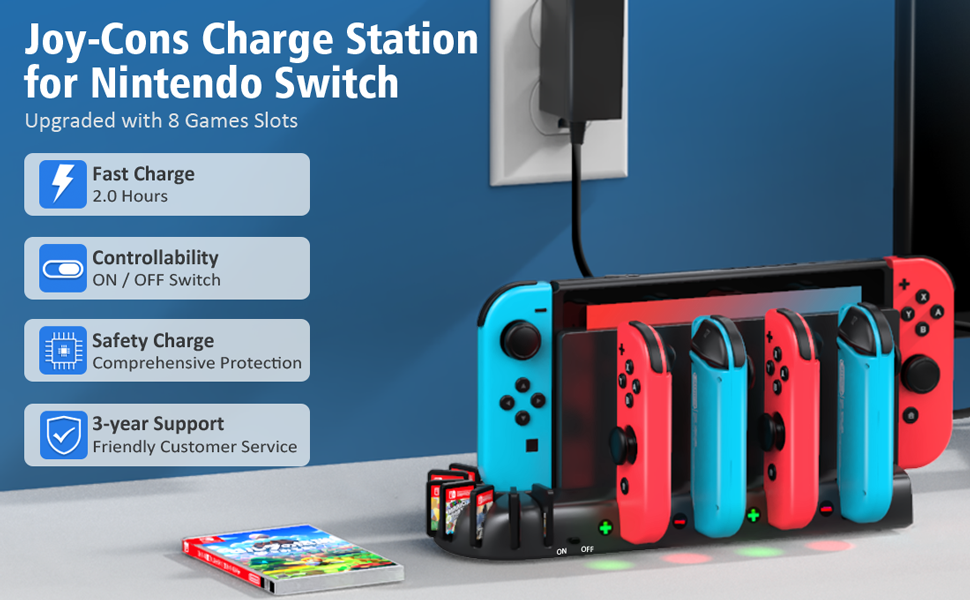 Switch Controller Charging Dock Station for Nintendo Switch Accessories ...
