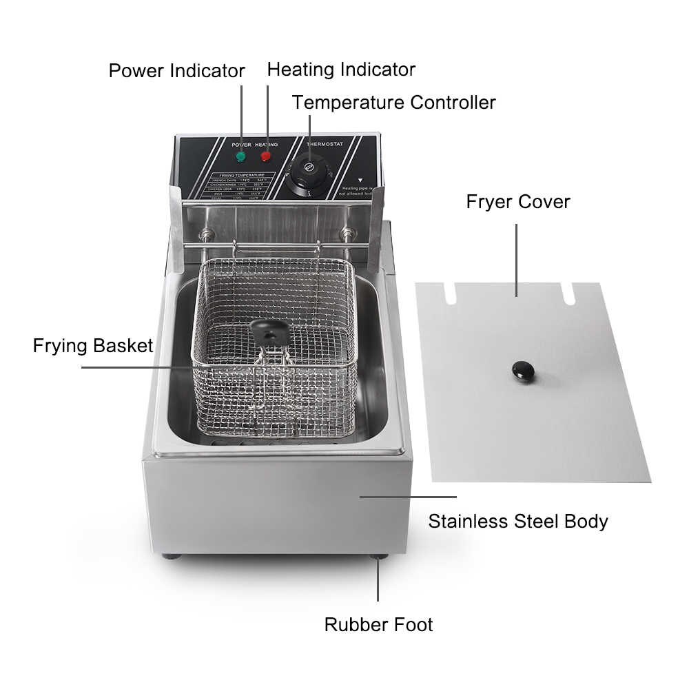 Double Deep Fryer Electric Stainless Steell Deep Oil Fryer Single ...