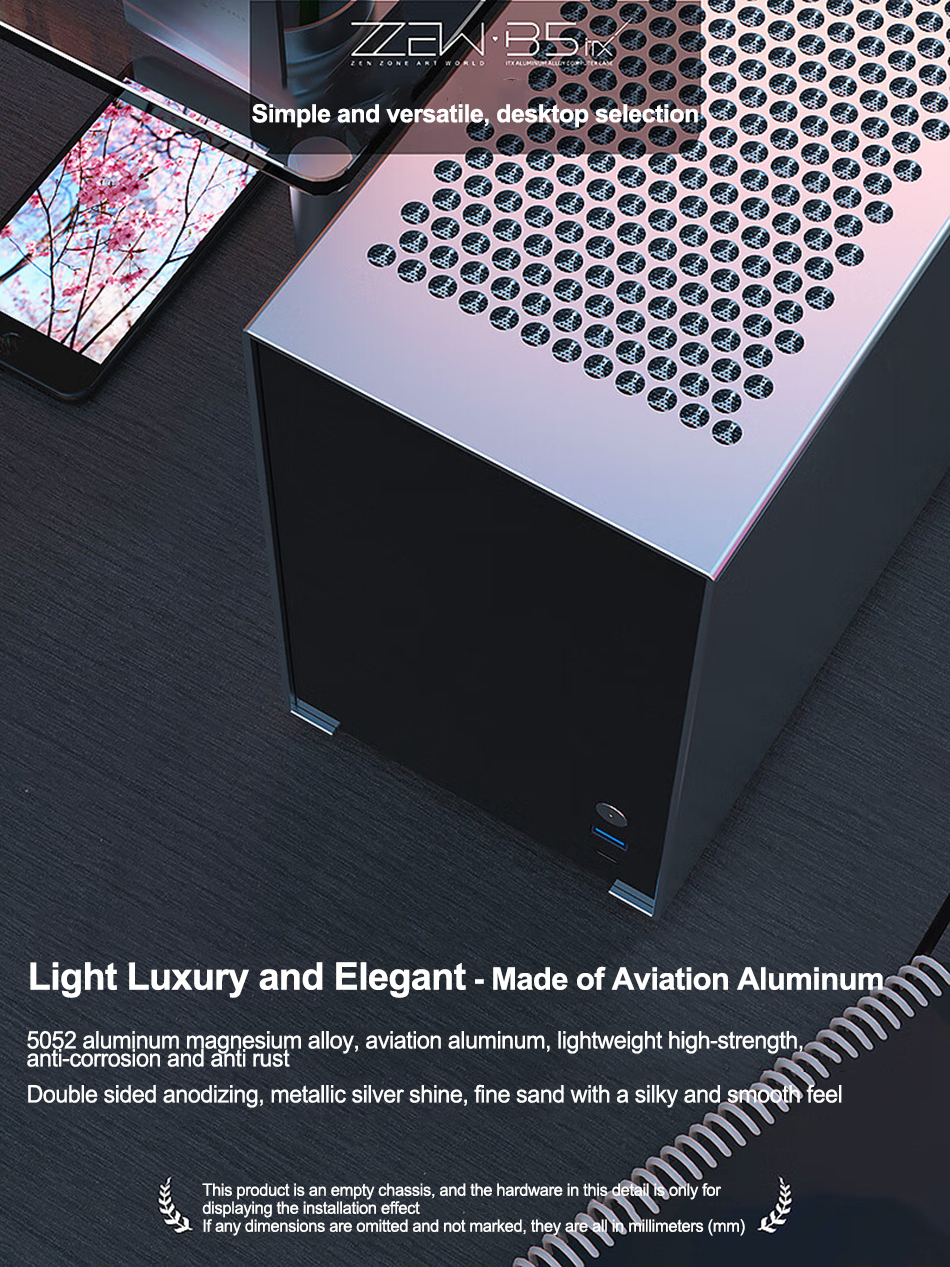 ZZAW B5 All Aluminum Mini ITX Case SFX Power 3090 Graphics Card 240 ...