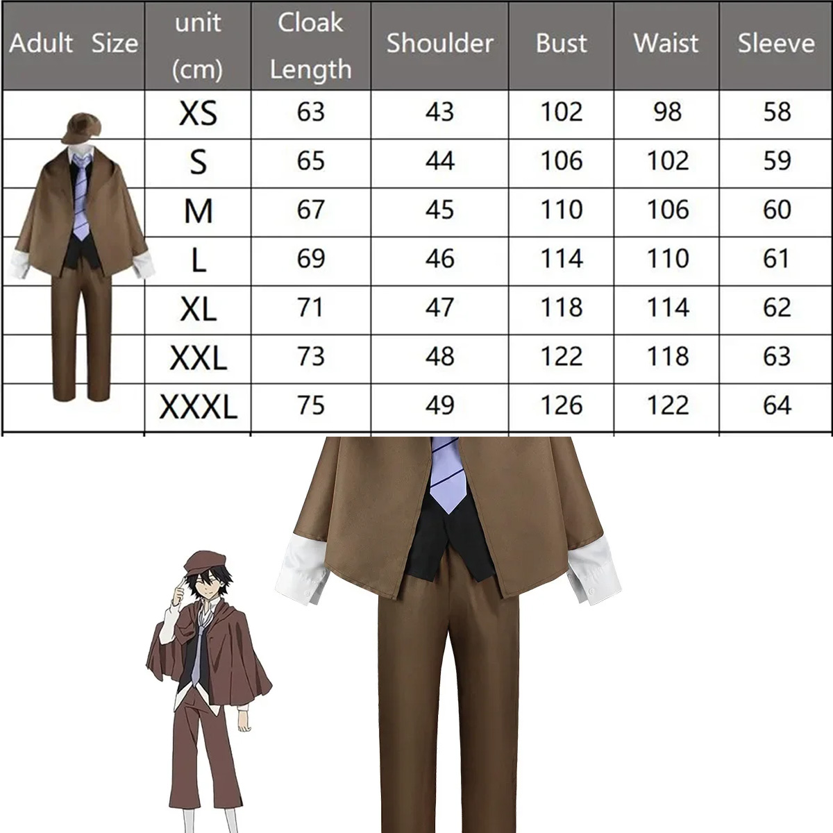 Anime Bungo Stray Dogs Edogawa Ranpo cosplay Costume Detective Uniform ...