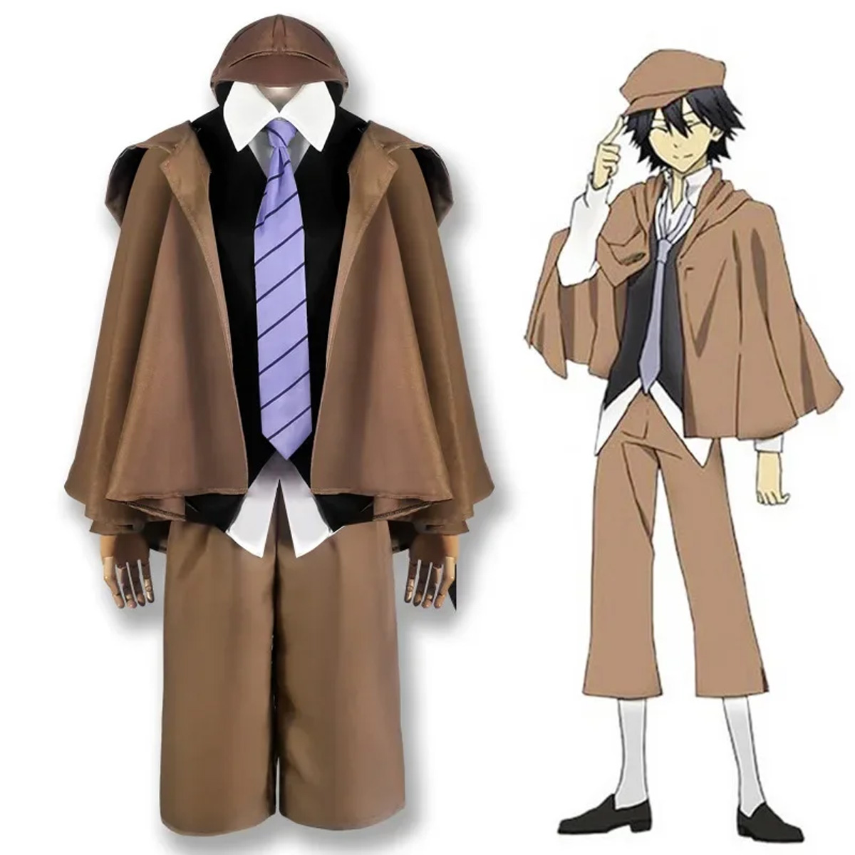 Anime Bungo Stray Dogs Edogawa Ranpo cosplay Costume Detective Uniform ...