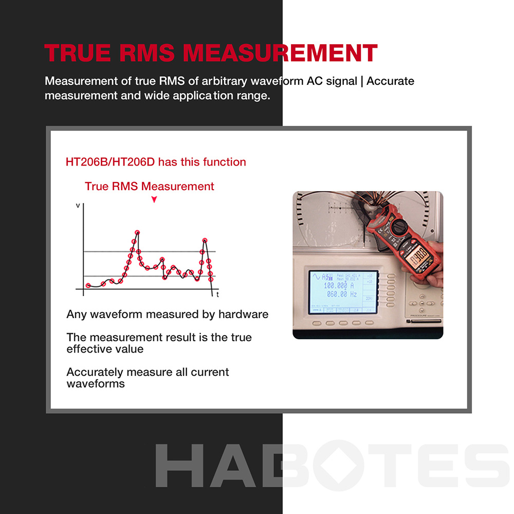 HABOTEST HT206 HT90 Digital Clamp Meter 600V AC/DC 6000 Counts Current ...