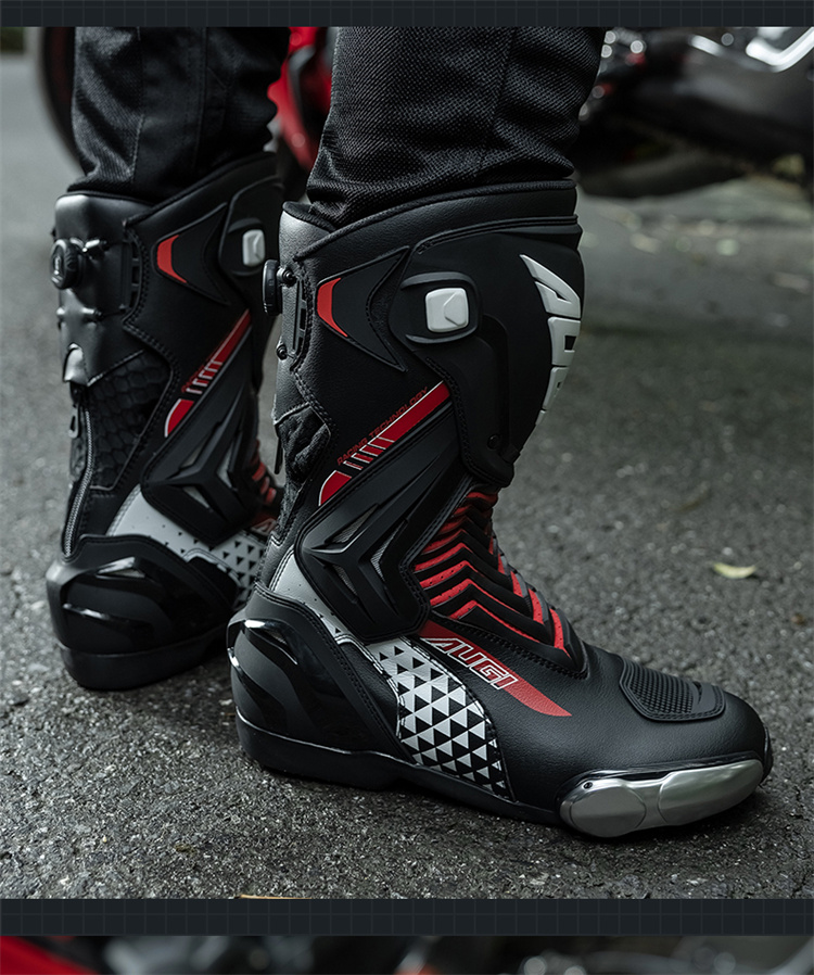 AUGI AR6-ST Motorcycle Riding Boots long-tube Professional Racing ...