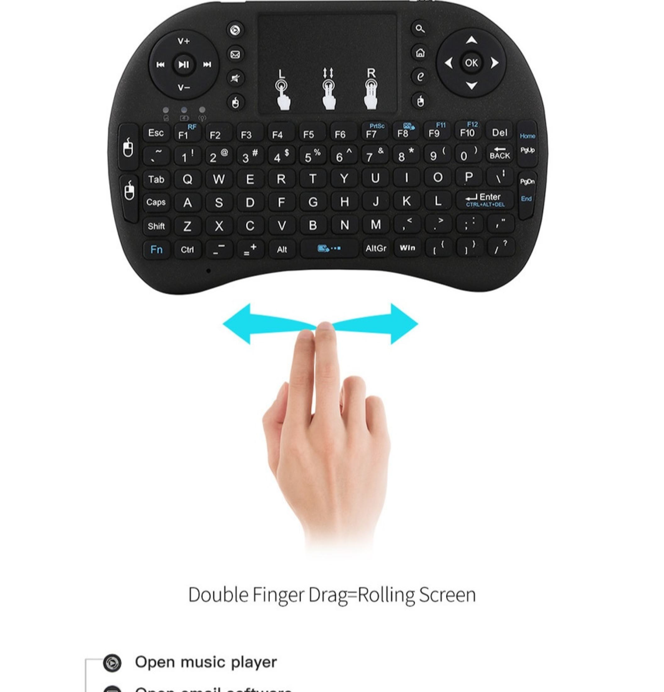 I8 Mini 2.4Ghz Wireless Touchpad Keyboard For Android TV Box Xbox Smart ...