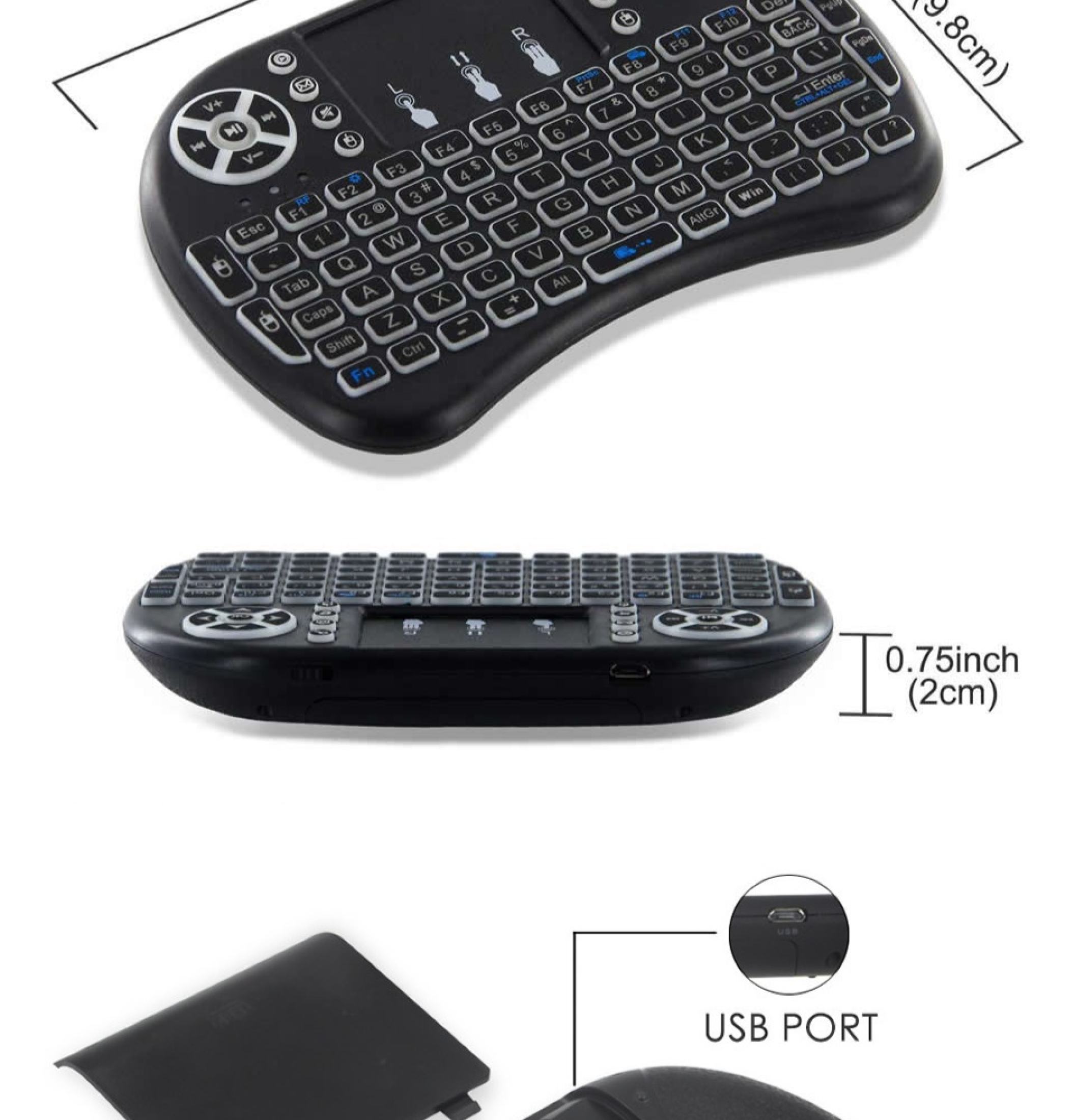 I8 Mini 2.4Ghz Wireless Touchpad Keyboard For Android TV Box Xbox Smart ...