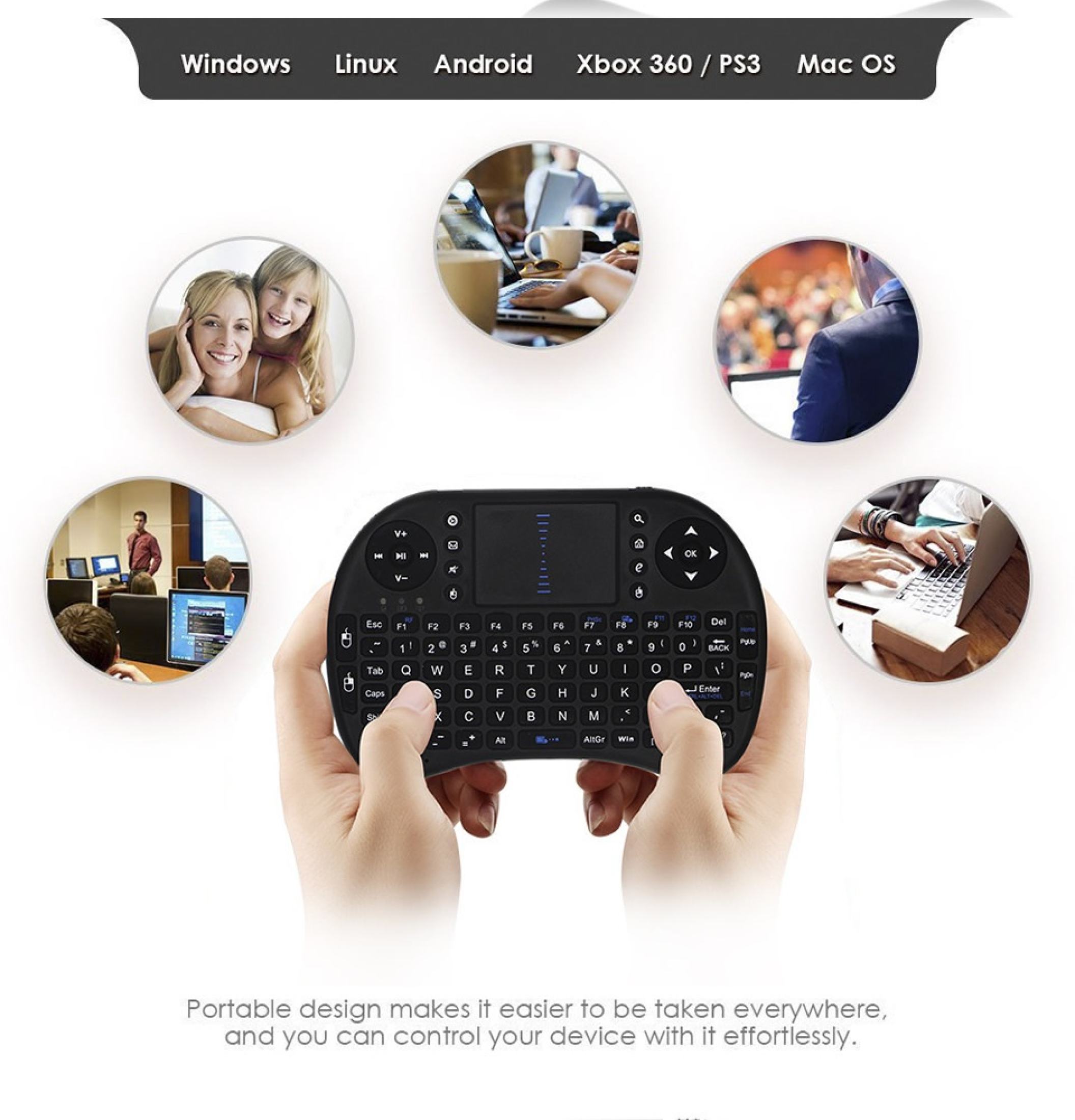 I8 Mini 2.4Ghz Wireless Touchpad Keyboard For Android TV Box Xbox Smart ...