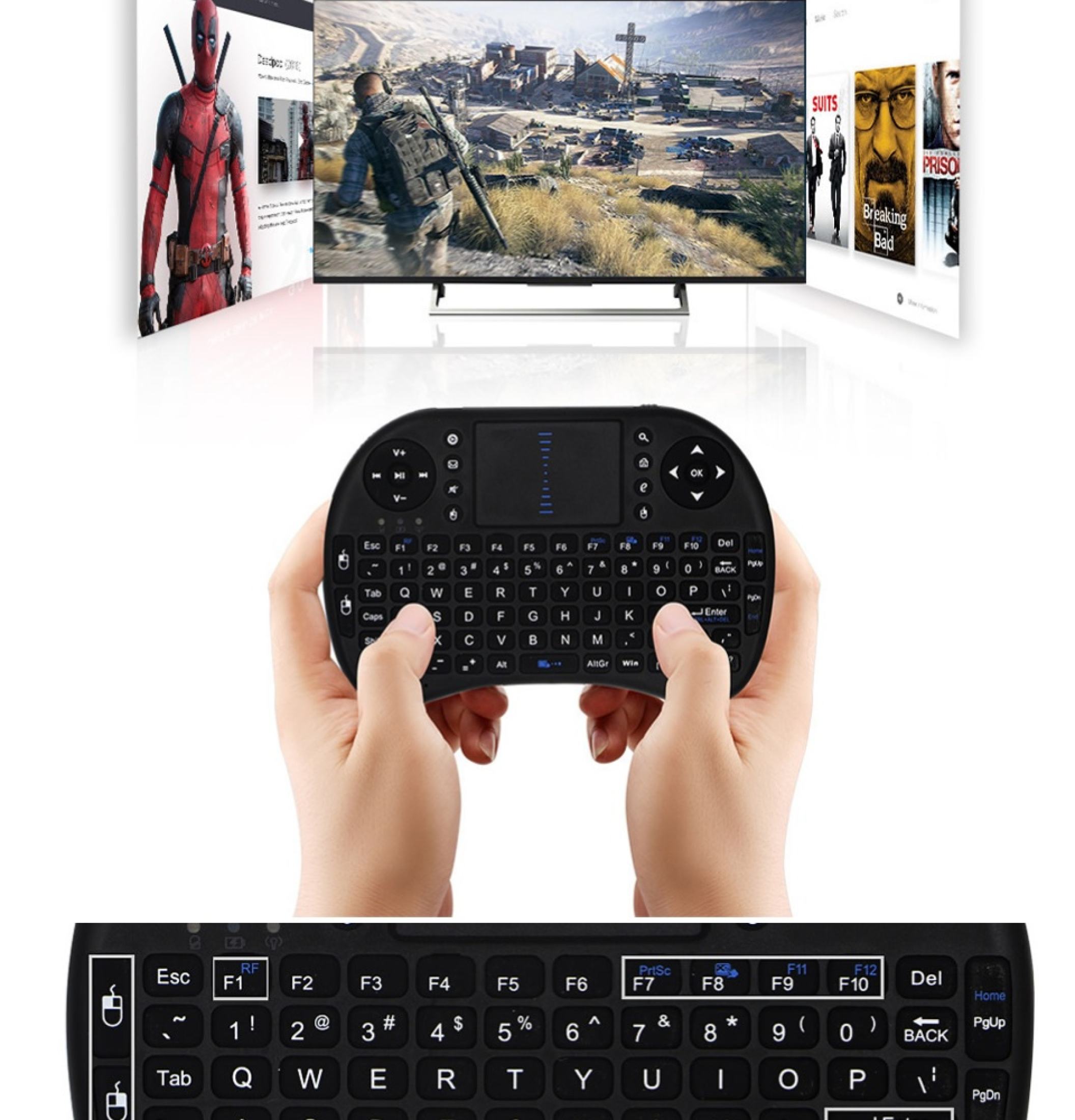 I8 Mini 2.4Ghz Wireless Touchpad Keyboard For Android TV Box Xbox Smart ...