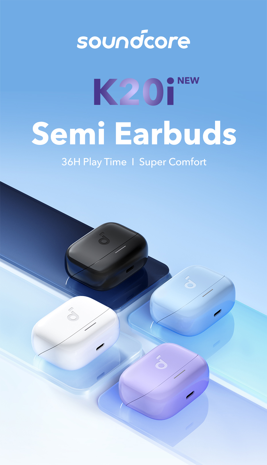 Soundcore by Anker K20i Semi Earbuds with Mic 13mm Drivers TWS Customs ...