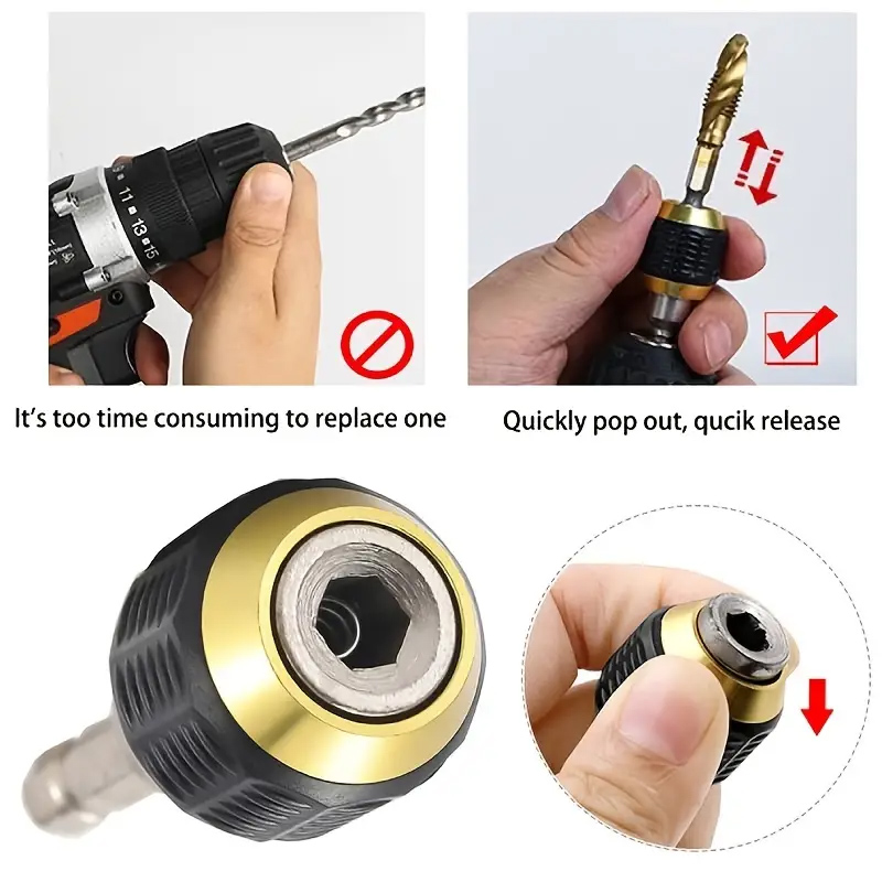 1PCS 60/150mm Quick-release Hexagon Drill Bit Coupling Hexagon Shank ...