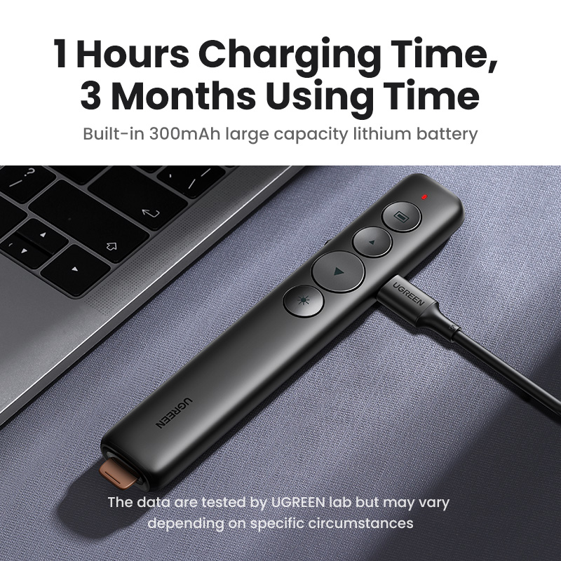 UGREEN Wireless Presenter Presentation Remote Clicker Laser Pointer 2 ...