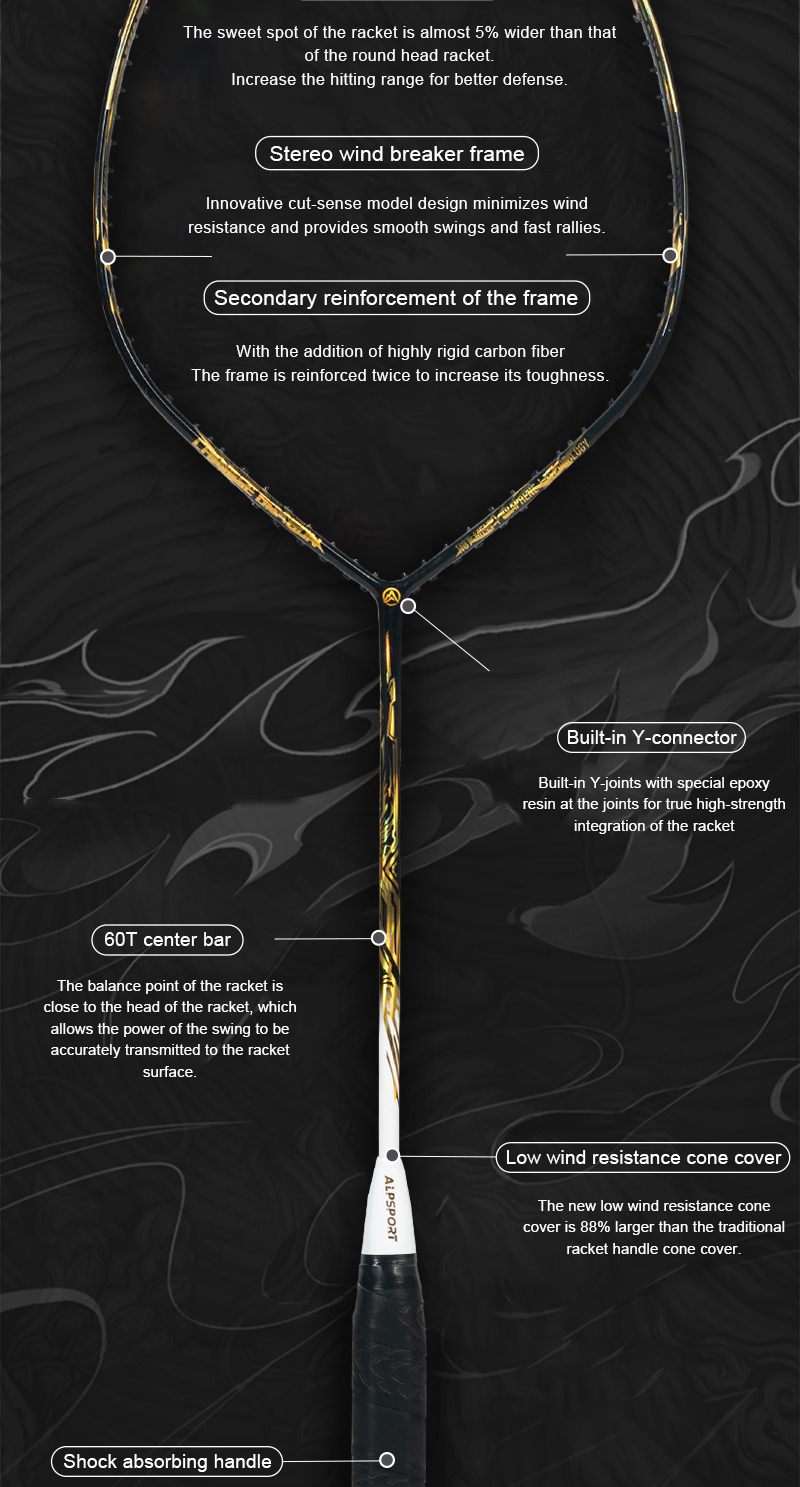 ALP V8 4U New V-Shaped Badminton Racket Enlarge The Racket Surface To ...