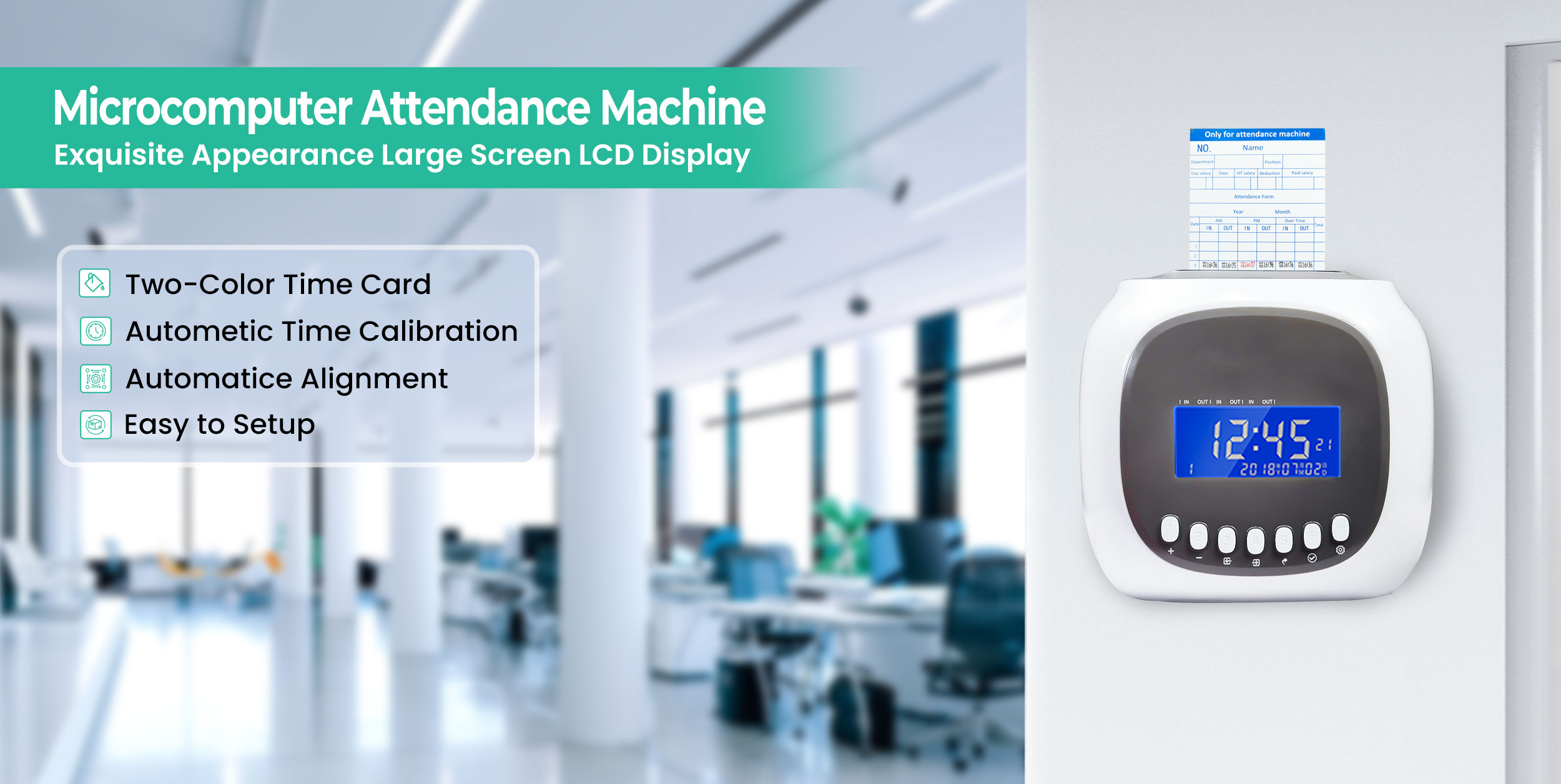Punch Card Attendance Machine bundy clock Time Employee Recorder Local ...