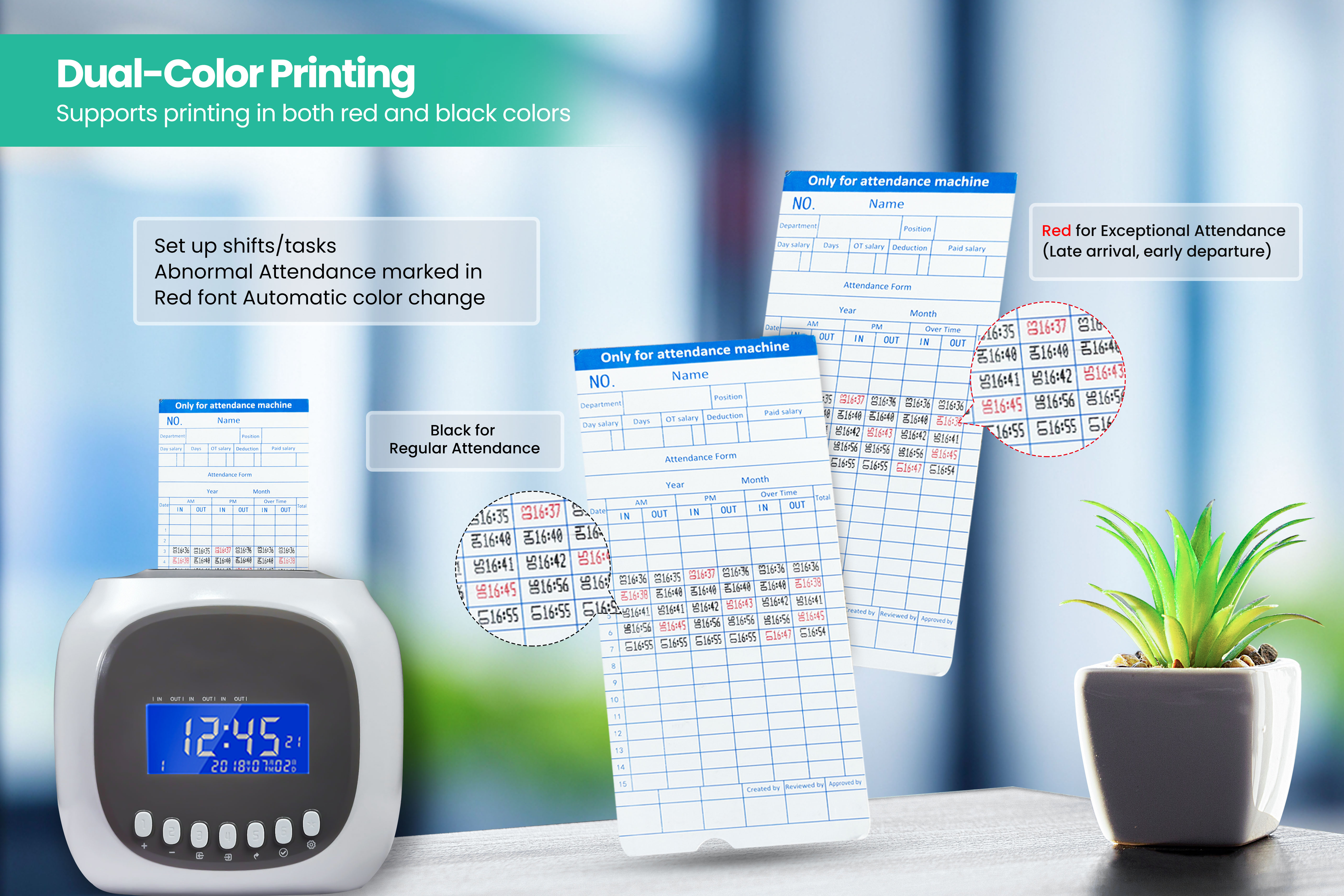 Punch Card Attendance Machine bundy clock Time Employee Recorder Local ...