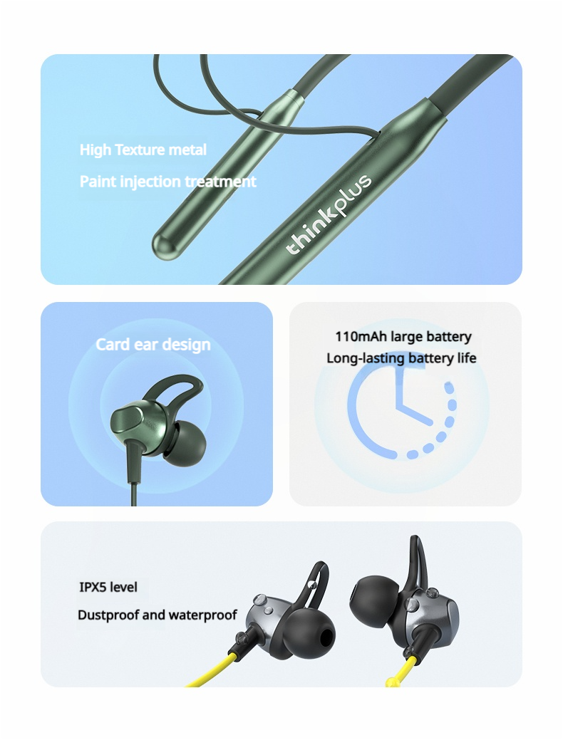 Lenovo BT10 TWS In-Ear Bluetooth 5.2 Long endurance Wireless Earbuds ...