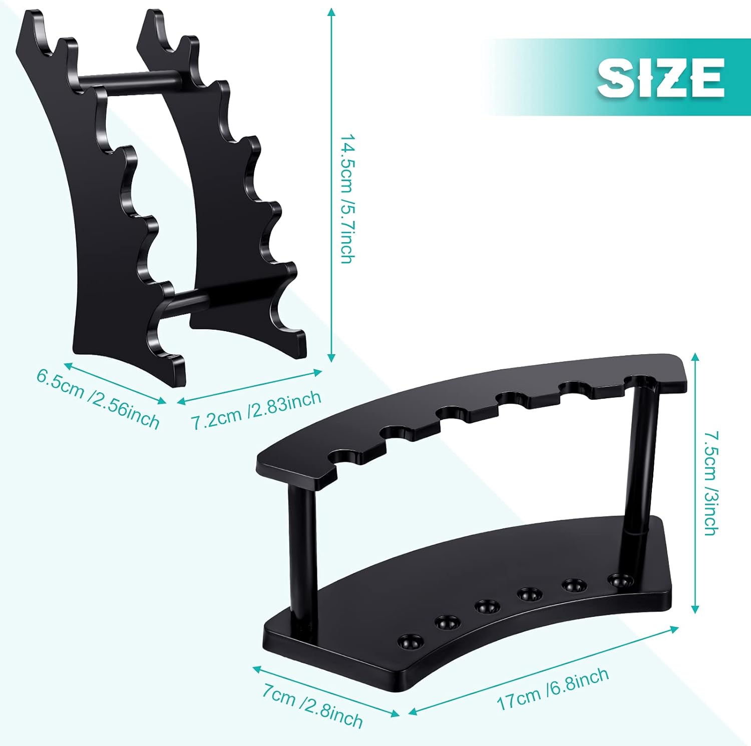 2 Pieces Plastic Pen Holder Stand, 6 Slot 2 Kinds Vertical and ...