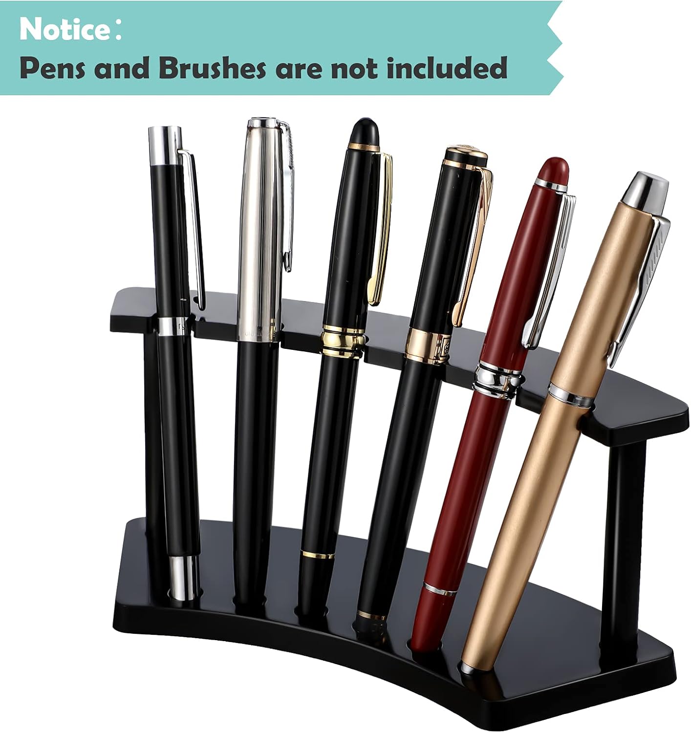 2 Pieces Plastic Pen Holder Stand, 6 Slot 2 Kinds Vertical and ...