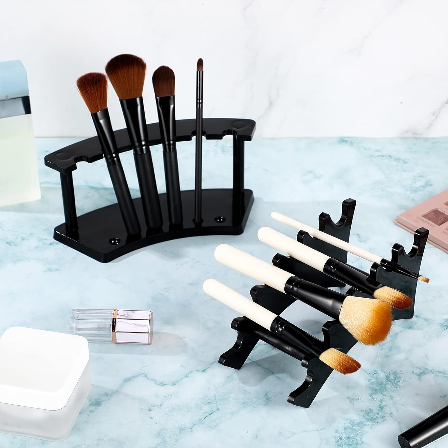 2 Pieces Plastic Pen Holder Stand, 6 Slot 2 Kinds Vertical and ...