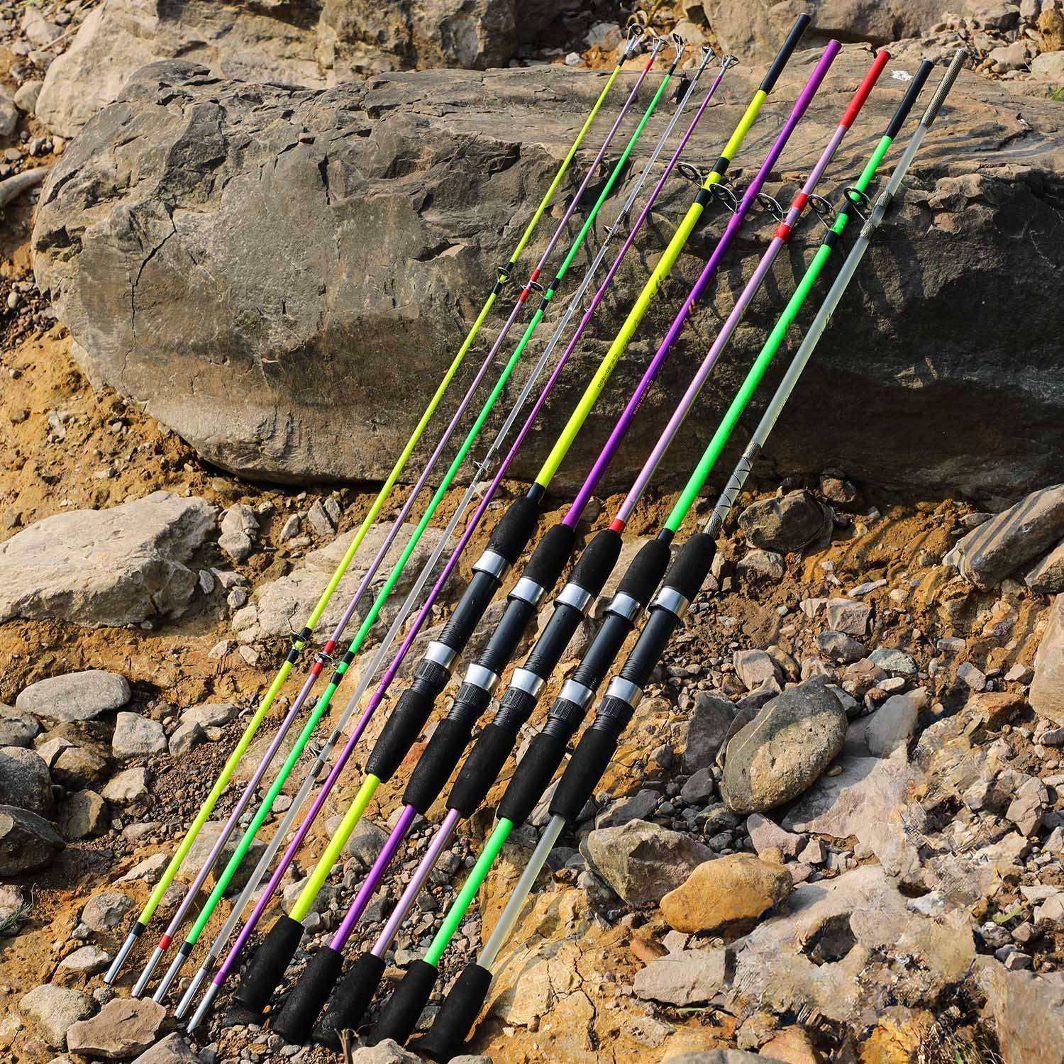 Sougayilang Fishing Rod 1.2m/1.8m/2.1m 2 Sections 5 Colors Spinning ...