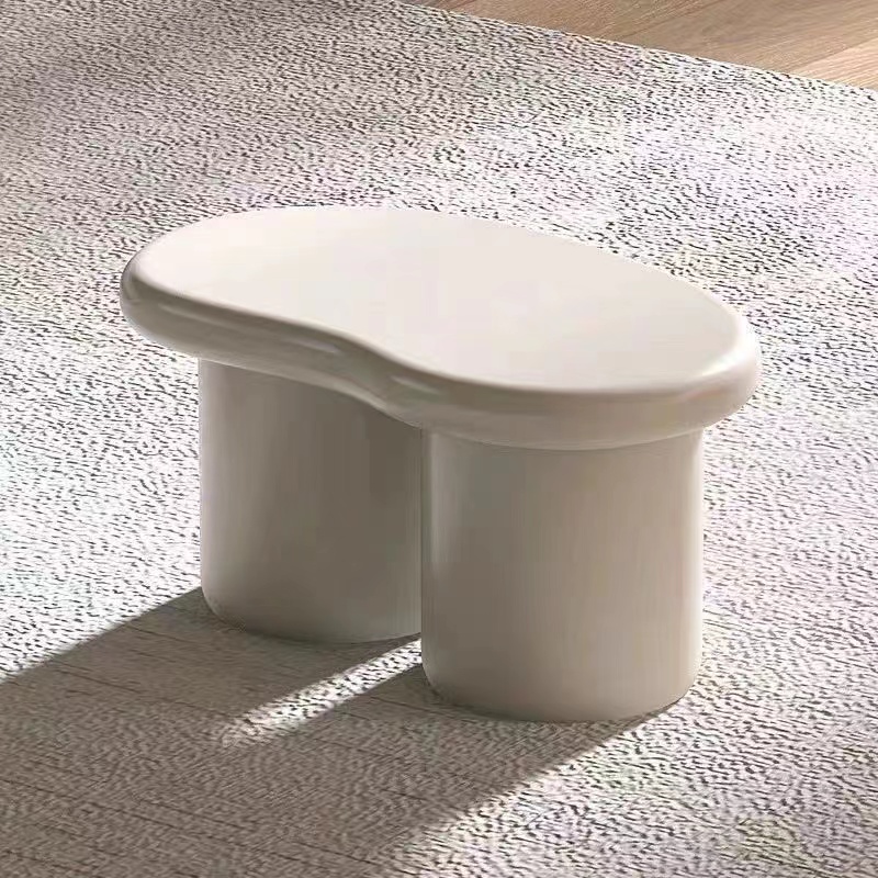 Household Mushroom Stool Coffee Table Combination Small Apartment Mushroom Stool Creamy Cloud ...