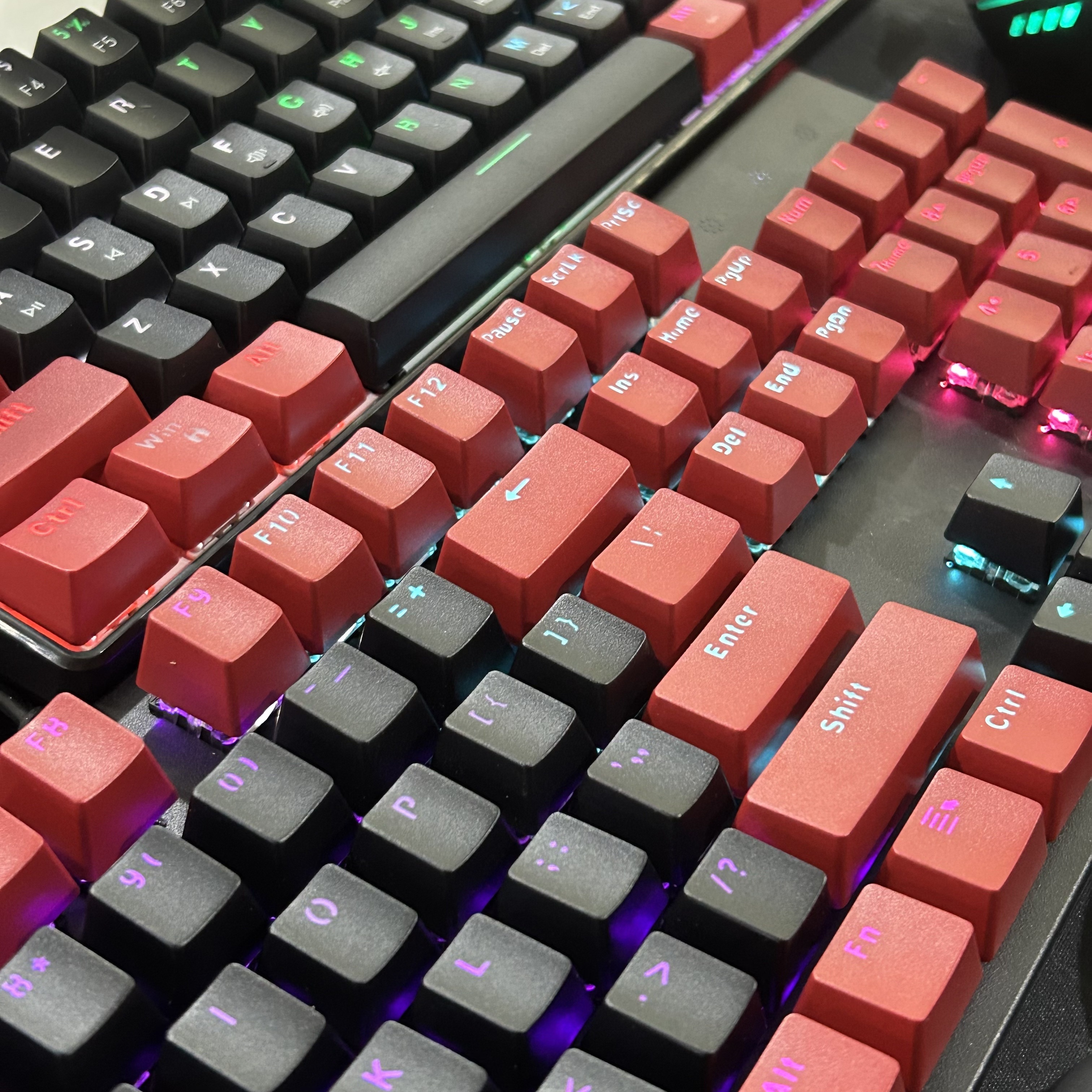 PBT Red Black 104 Keycaps ABS OEM Universal Backlight Keycaps ...