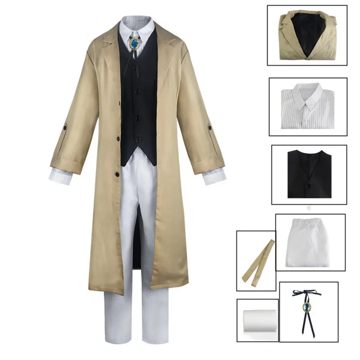 Anime Bungo Stray Dogs Dazai Osamu Cosplay Costume Jacket Long Coat ...