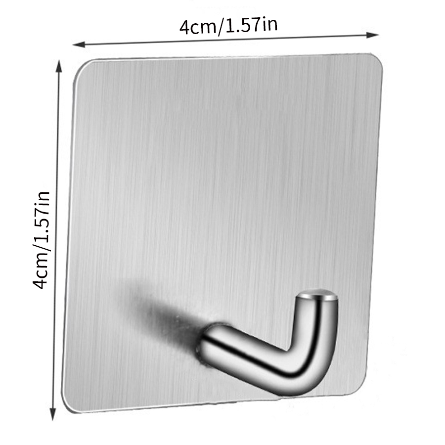 5/21pcs Stainless Steel Adhesive Hooks, Strong No-Drill Wall Hooks For ...