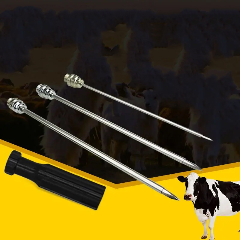 Veterinary stainless steel trocar needle Cow venting Sheep stomach ...