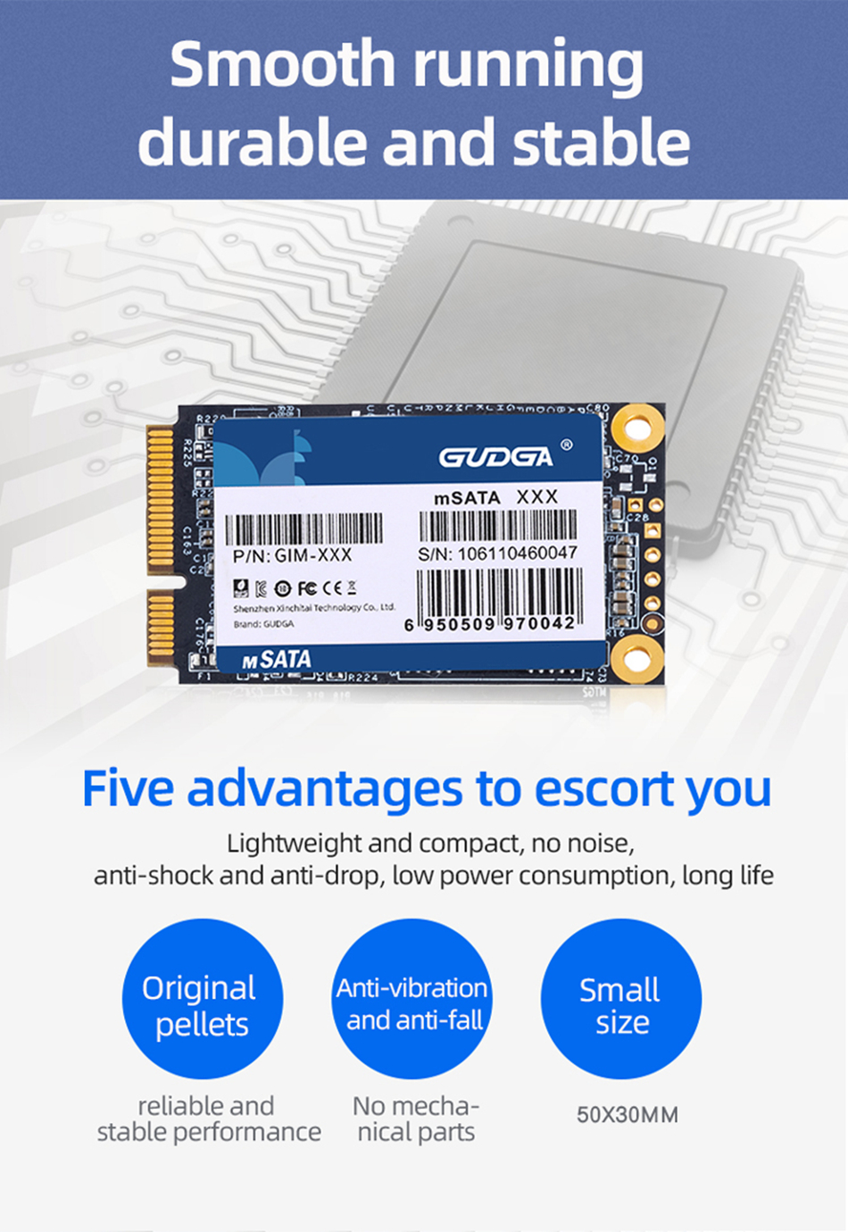 GUDGA Industry MSATA SSD SATA 3 TLC NAND FLASH 128GB 256GB 512GB hhd ...