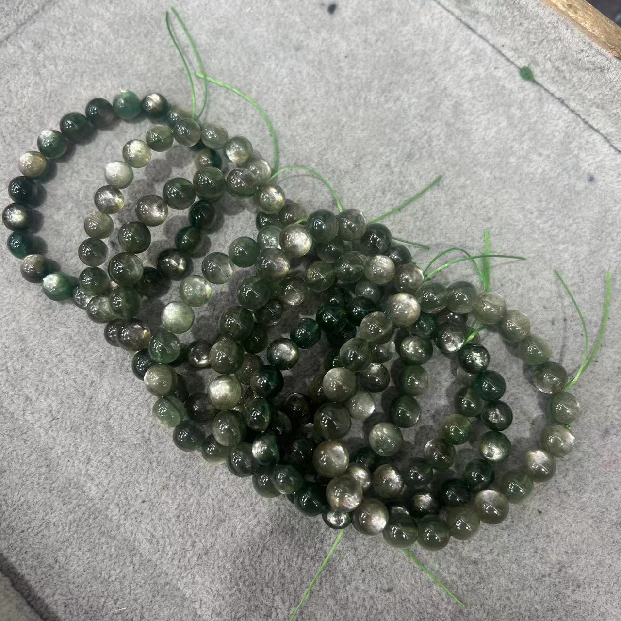 Natural Green Mica Crystal Bracelet Sparkling Double Eyes High Quality ...