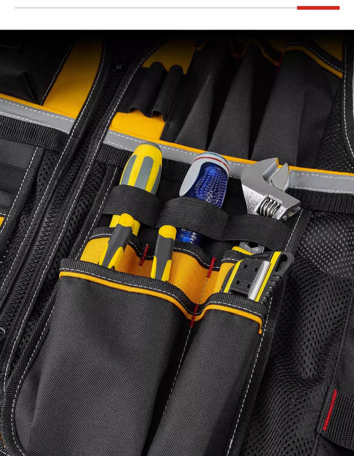 Tool Vest for Carpenter Safety Vest Reflective with Pockets Electrician ...