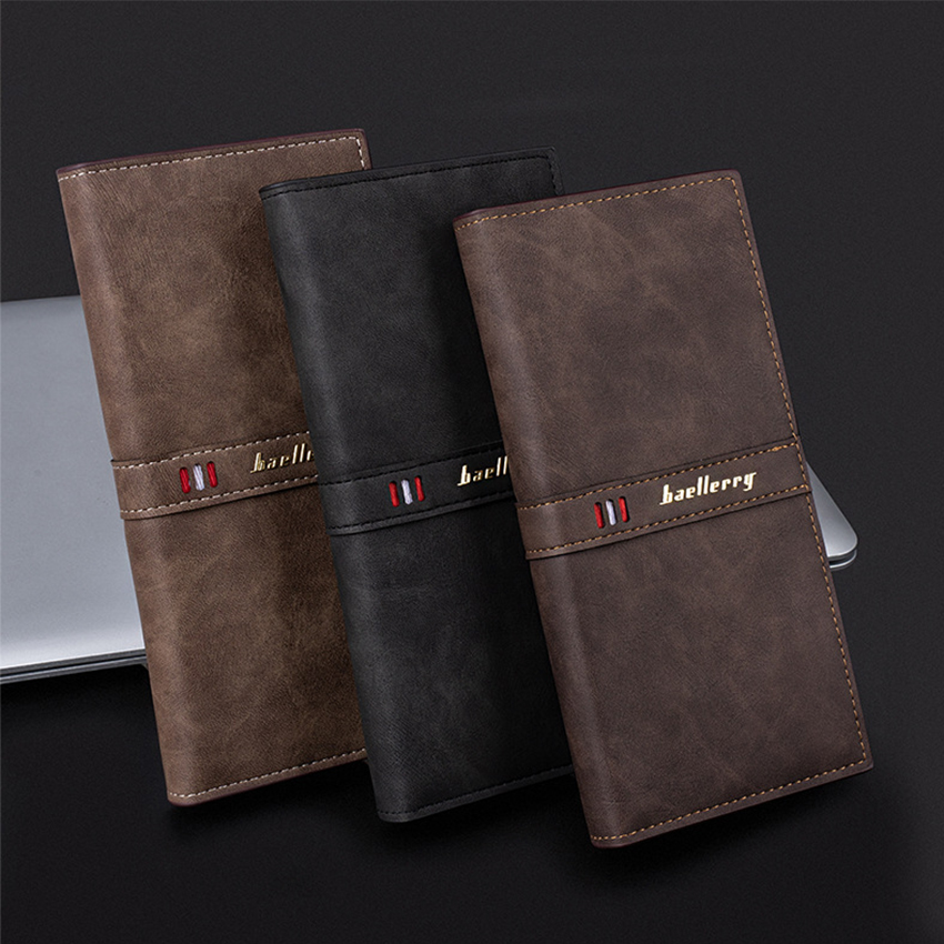 LouisWill Men RFID Block Long Wallet Retro Long Wallet Coin Bag Zipper ...