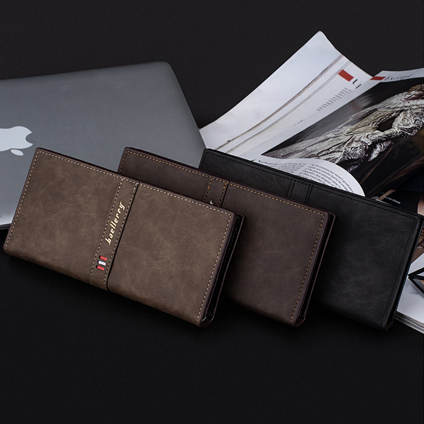LouisWill Men RFID Block Long Wallet Retro Long Wallet Coin Bag Zipper ...