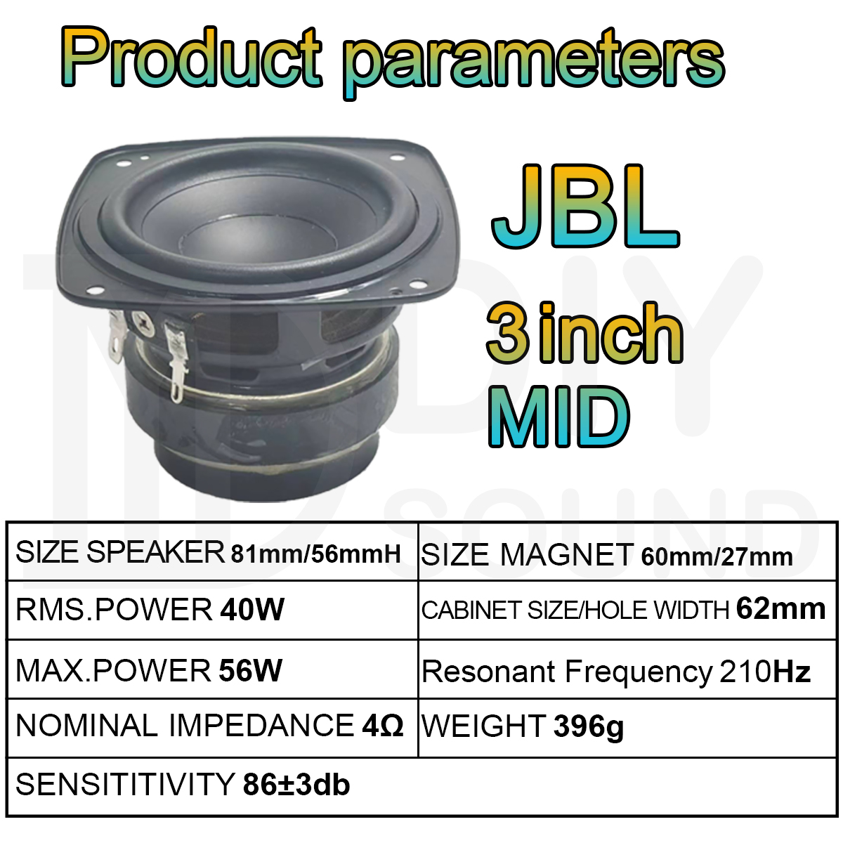 DIYSOUND JBL Midrange 3 inch 4Ω 40W midrange speaker car stereo 3 inch ...