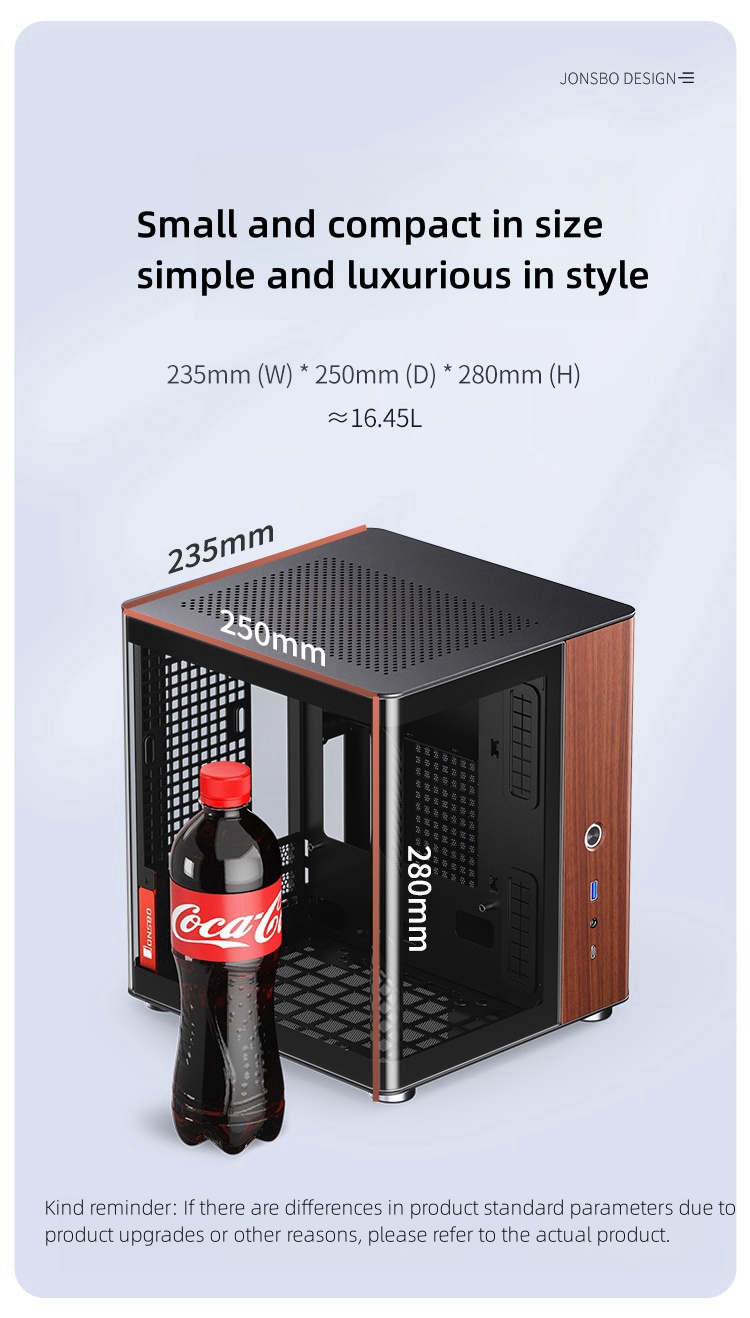 Jonsbo TK-0 ITX Sea View Room Case Glass Side Transparent Small Case ...