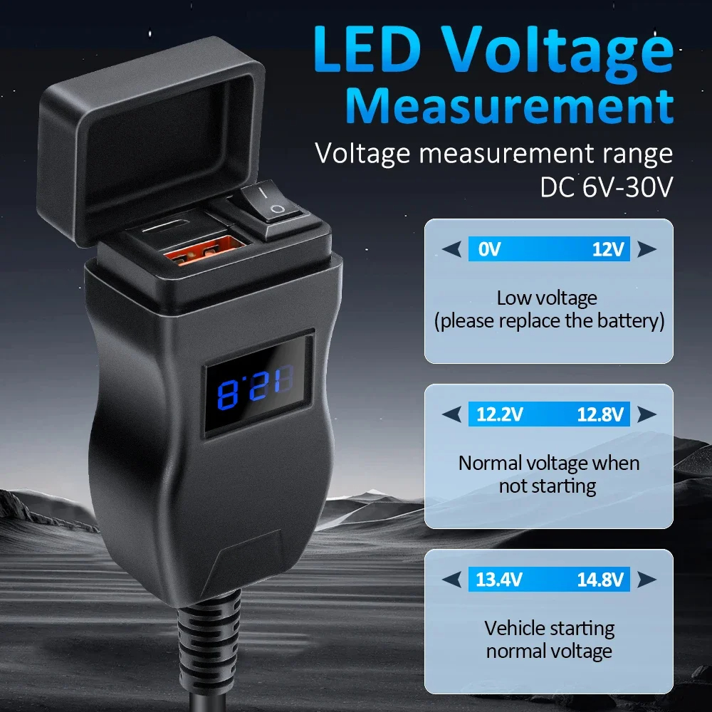 (Local Seller) PD QC3.0 Motorcycle USB Fast Cellular Charger Waterproof ...