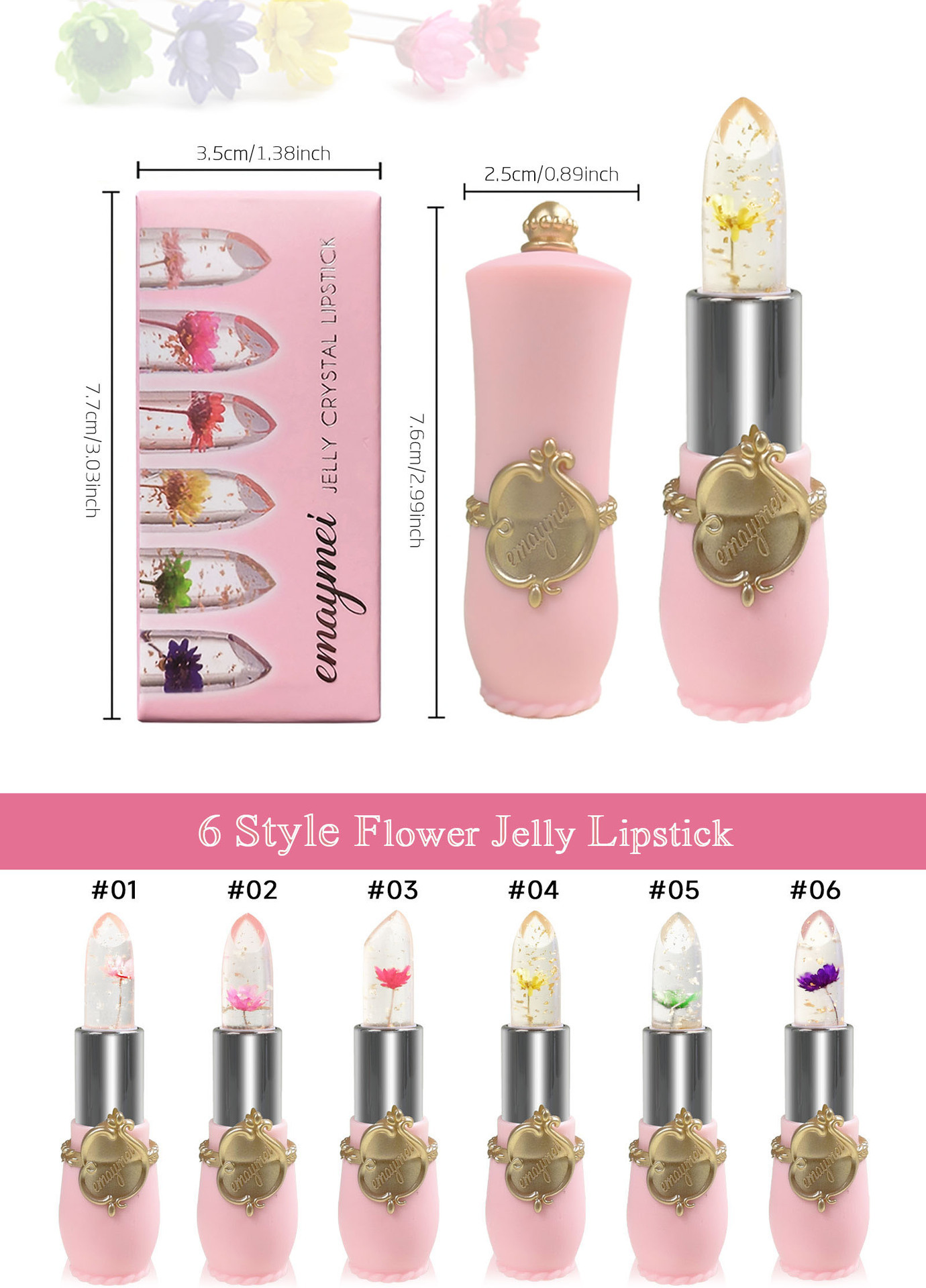 Thermal Flower Lipstick, Color-Changing Moisturizing Long-Lasting ...