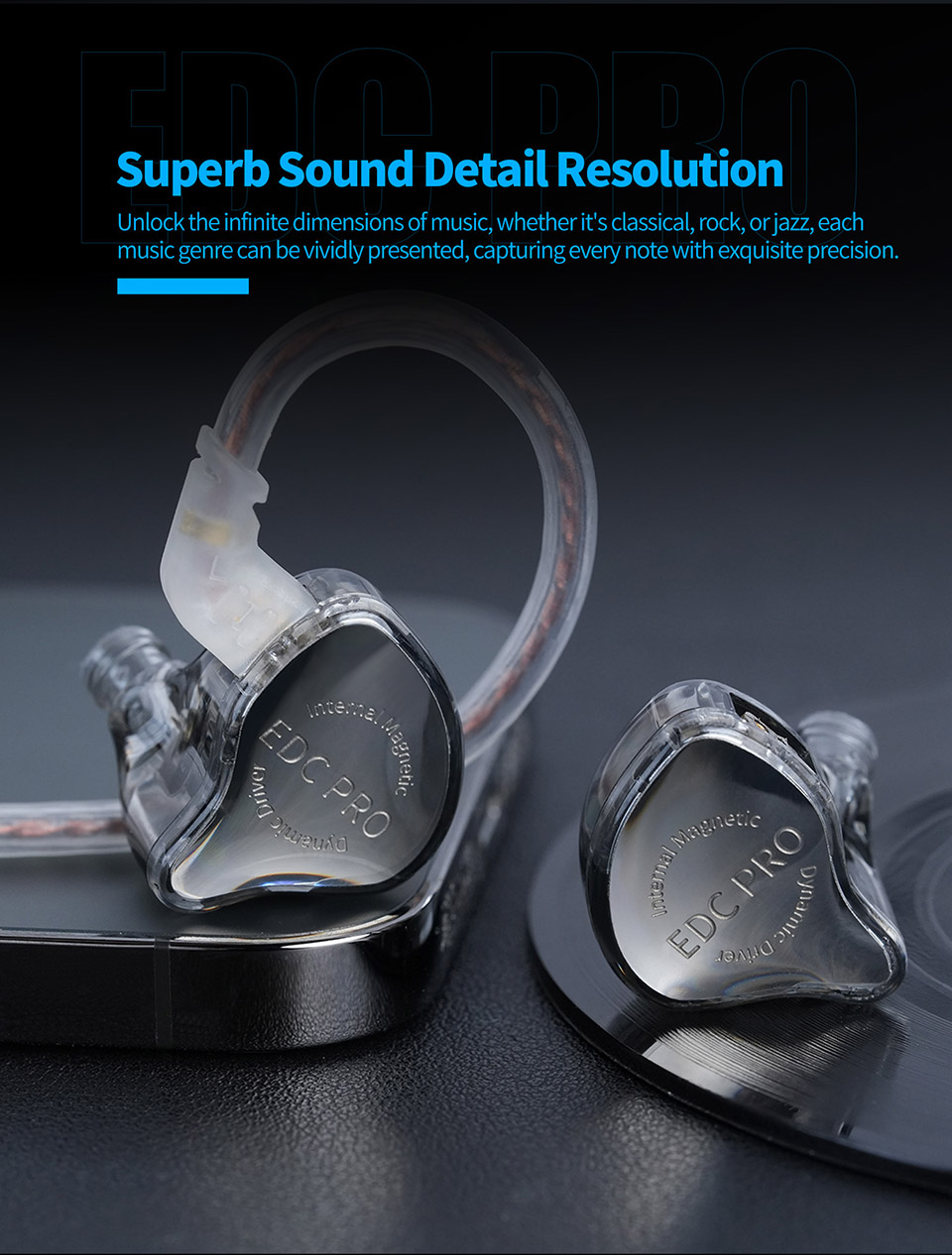 KZ EDC PRO HIFI Best In-ear Wired Earphone Large Dynamic Drivers ...