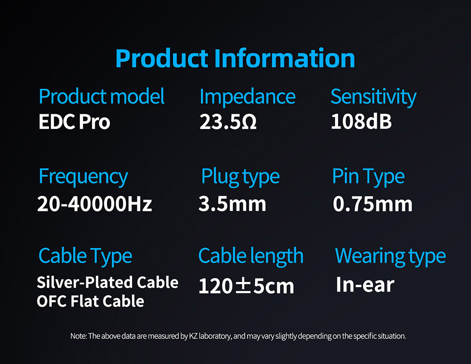 KZ EDC PRO HIFI Best In-ear Wired Earphone Large Dynamic Drivers ...