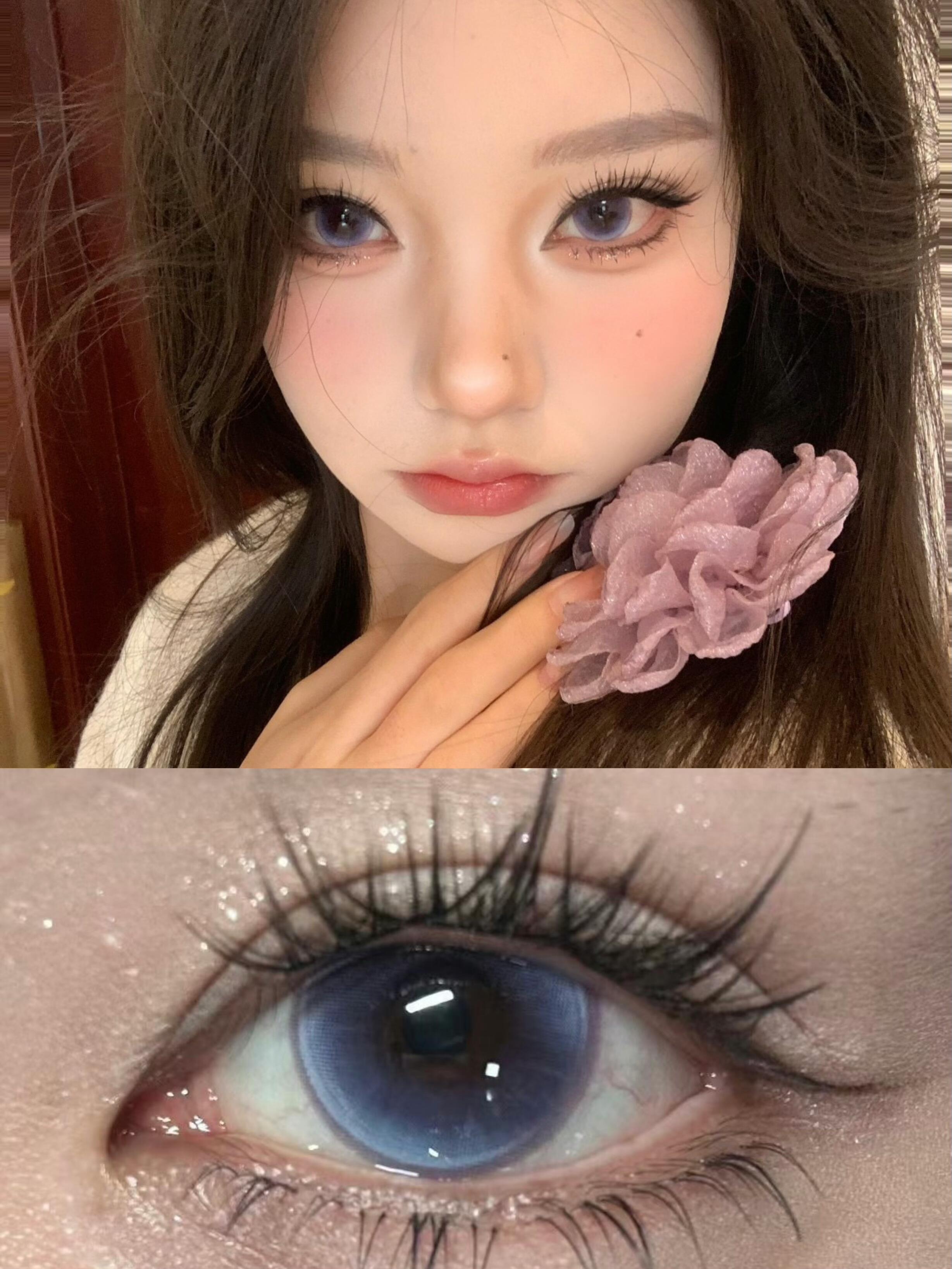 yimeixi 2Pcs Color contact lenses with Grade Flashing Series Green/Blue ...