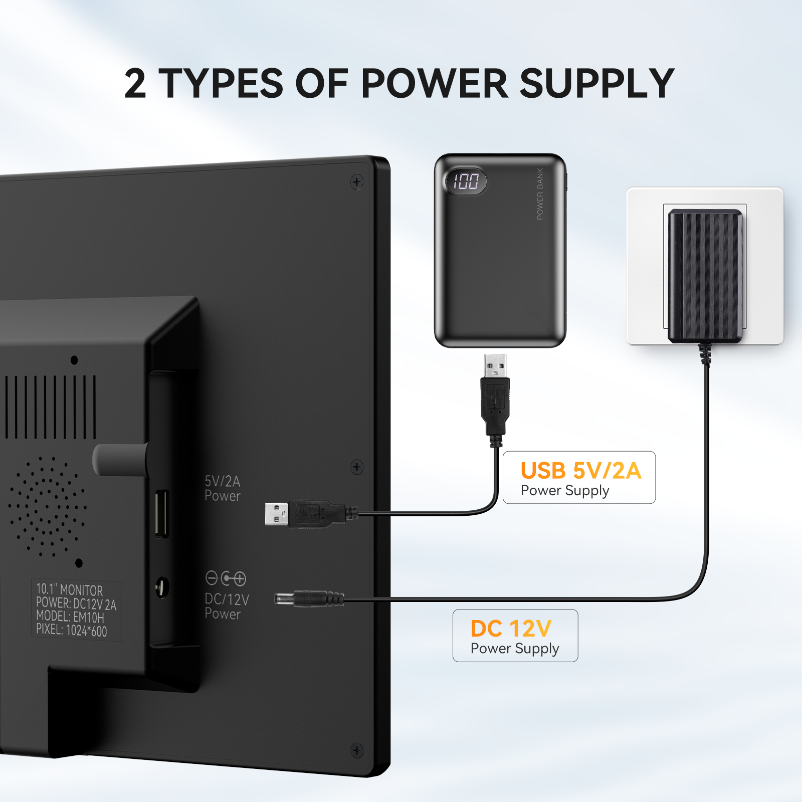 Eyoyo 10 inch Portable Display Screen IPS HDMI Monitor 1024x600 Small ...